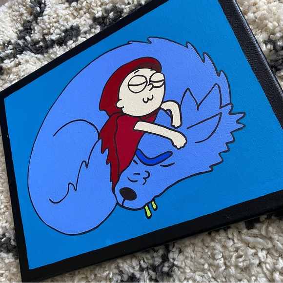 Wall Decor | Rick And Morty Little Red Riding Hood Handmade Art ...